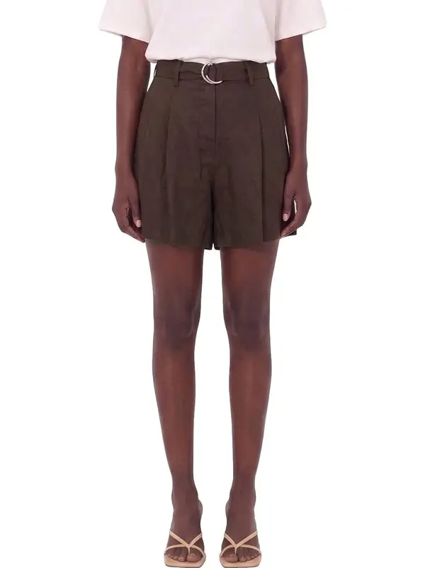 ERMANNO FIRENZE Tailored Shorts With Belt Detail - Brown