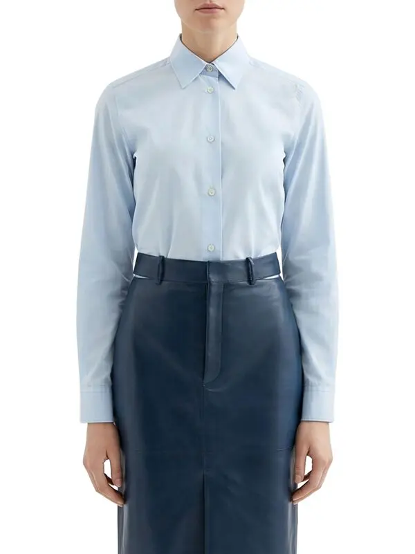 JIL SANDER Long Sleeve Cotton Shirt - Blue