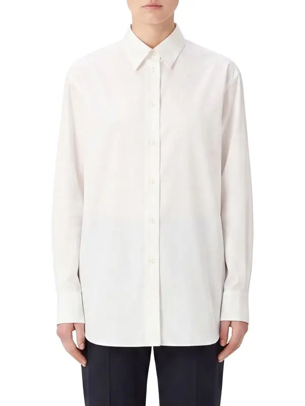 JIL SANDER Long Sleeve Cotton Shirt - White