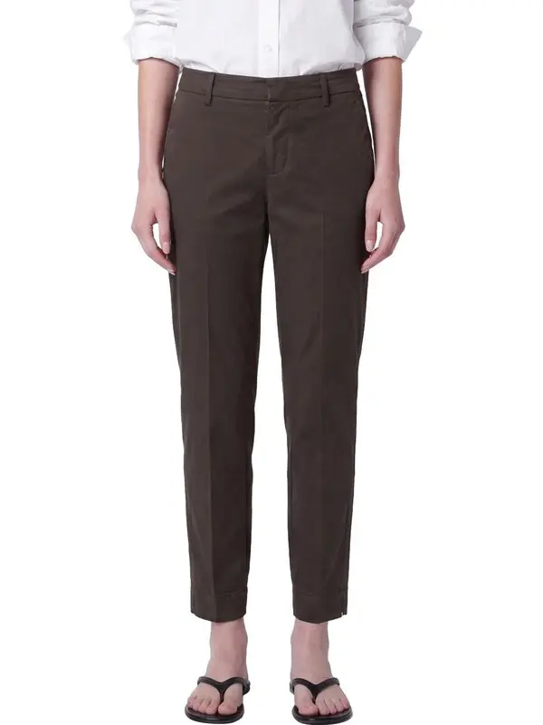 PT TORINO High-waisted Skinny Trousers In Stretch Cotton - Brown