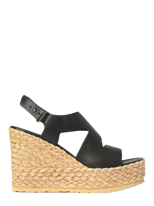 PALOMA BARCELO Wedge Heeled Sandals With Espadrille Detail - Brown