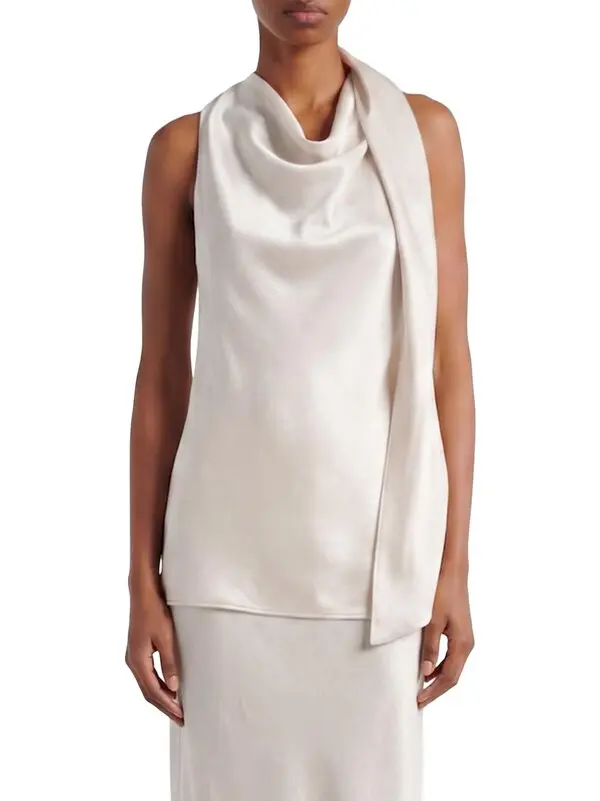 Vince Draped Cowl Neck Top - Yellow Cream