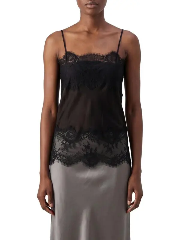 HERSKIND Lace Trim Camisole - Black