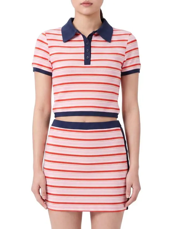 Simkhai Striped Polo Shirt - Pink