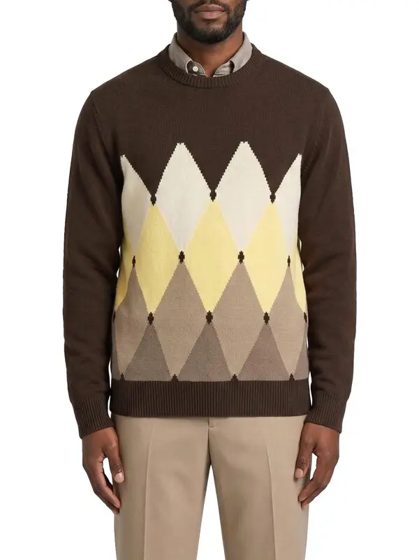 BALLANTYNE Argyle Sweater - Brown