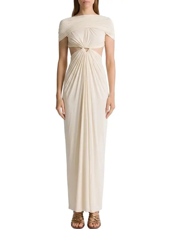 Alberta Ferretti Draped Maxi Dress - Ivory