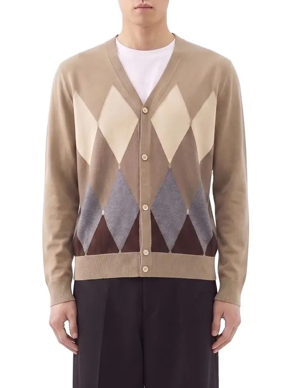 BALLANTYNE Argyle Cardigan - Beige
