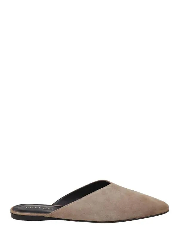 HERBERT LEVINE Suede Mules - Beige