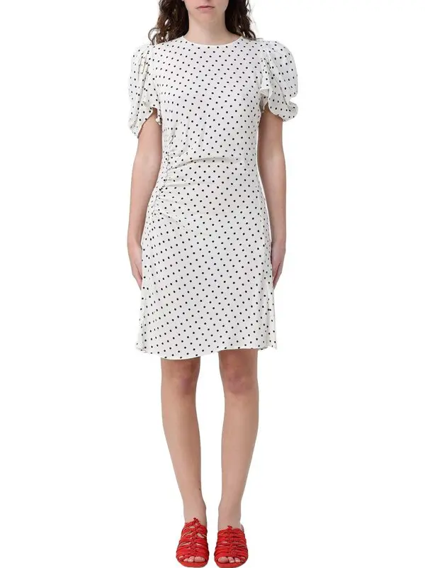 MAR DE MARGARITAS Polka Dot Print Dress - Ecru