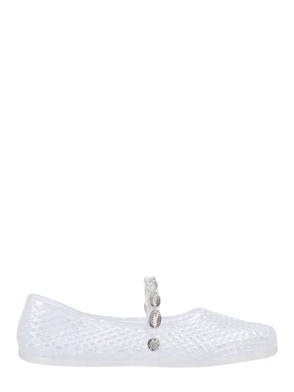 ANCIENT GREEK SANDALS Perforated Pvc Ballet Flats With Shell Appliqu - Transparent