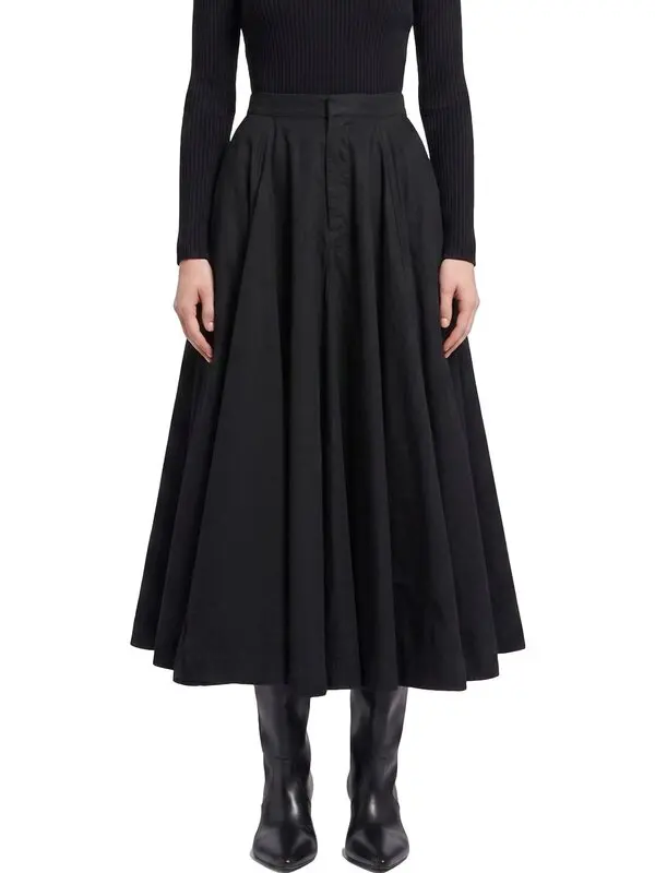 Balenciaga Flared Midi Skirt - Black