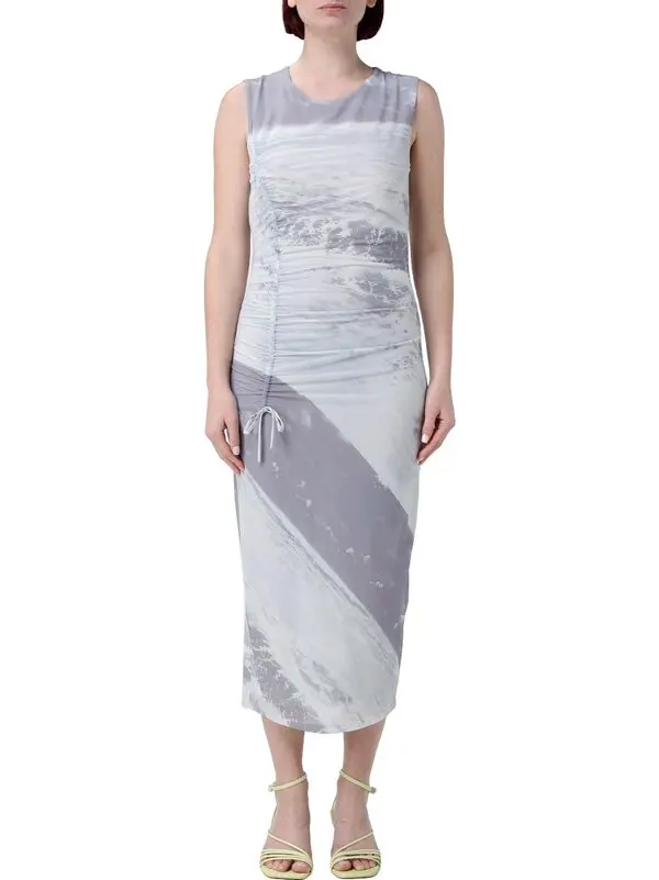 Patrizia Pepe Sleeveless Printed Midi Dress - Grey