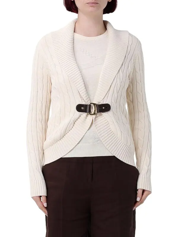 Ralph Lauren Cable Knit Shawl Collar Cardigan - Cream