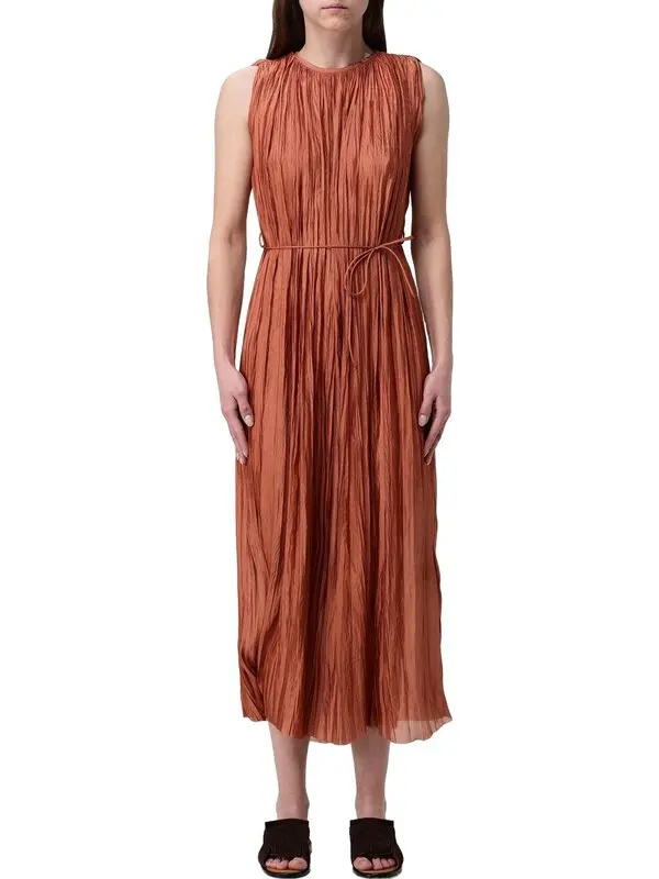 ROBERTO COLLINA Pleated Maxi Dress - Brown