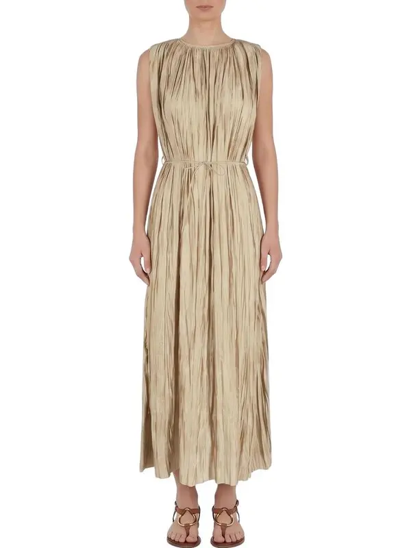 ROBERTO COLLINA Pleated Maxi Dress - Olive