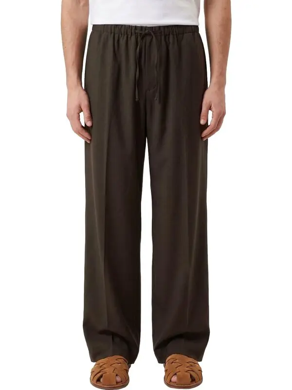 Hugo Wide Leg Drawstring Trousers - Brown