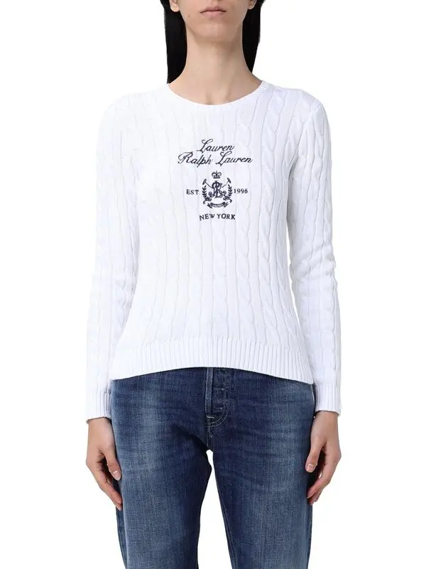 Ralph Lauren Cable Knit Crewneck Sweater - White