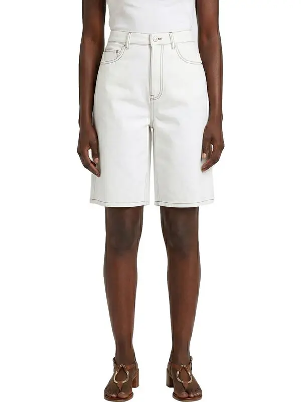 HERSKIND Tailored Denim Shorts - White