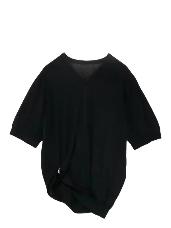 JNBY V-neck Cotton Pullover - Black