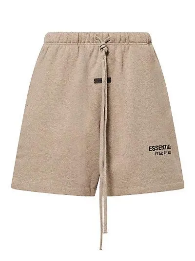 Fear Of God Logo Print Cotton-jersey Shorts - Homestead Heather