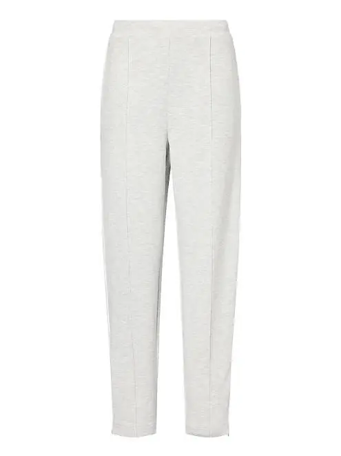 Varley Slim Pintuck Stretch-jersey Trousers - Light Grey Marl