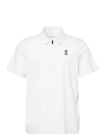 On Court Logo-print Stretch-jersey Polo Shirt - White