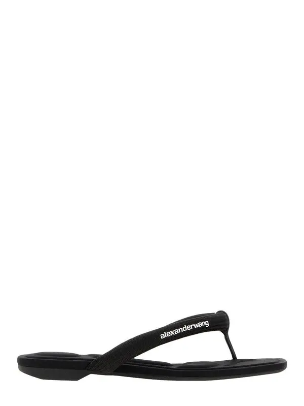 Alexander Wang Jenna Tubular Flat Thong Sandal - Black