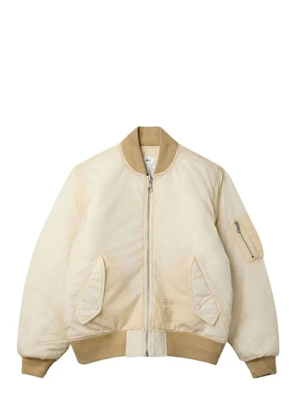 StÜssy Quilted Bomber Jacket - Cream