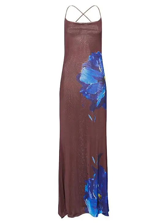 GRACEJACOB Sapphire Mesh Maxi Dress - Multi