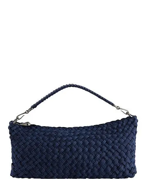 NAGHEDI Porto Halfmoon Small Woven Shoulder Bag - Indigo
