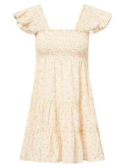 Rixo Sidney Floral-print Cotton Mini Dress - Katie Floral Cream