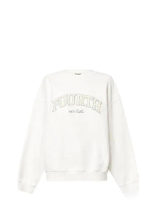 4TH & RECKLESS Relaxed Cotton-jersey Sweatshirt With Embroidered Detailing - Cream