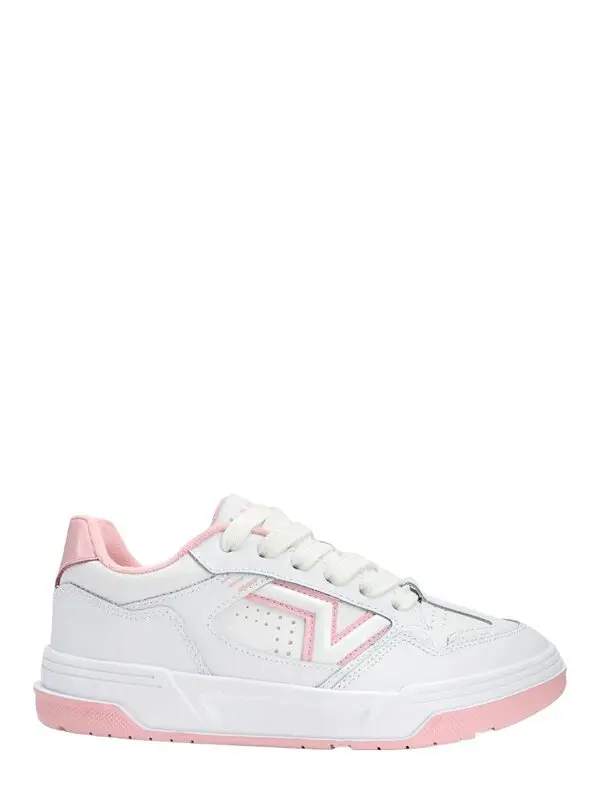 VANS Upland Leatherin Sneakers - White/pink