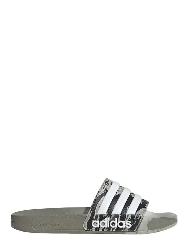 Adidas Adilette Shower Slides - Silver Pebble/cloud White