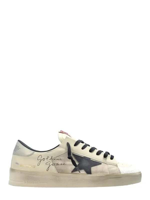 GOLDEN GOOSE Stardan Sneakers - Cream/navy Blue/silver