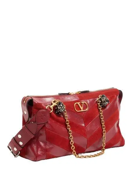 Valentino Garavani Panthea Medium Shoulder Bag - Red