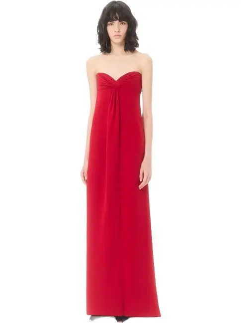 Valentino Garavani Long Cady Couture Draped Dress - Natural
