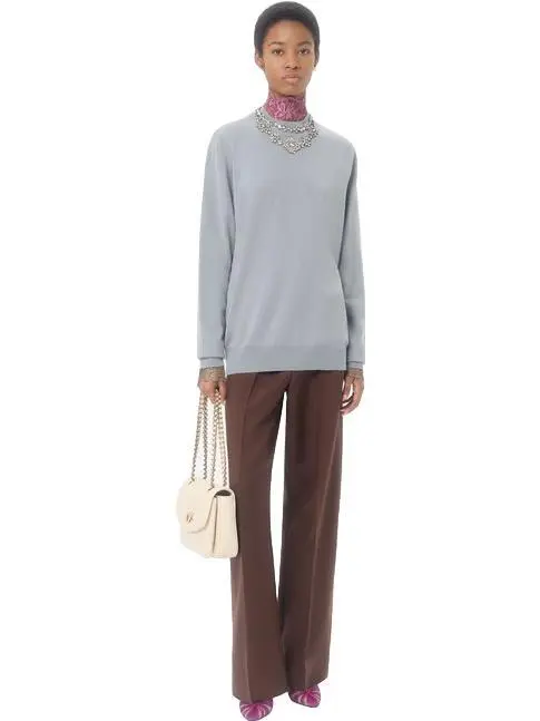 Valentino Garavani Embroidered Wool Sweater - Black / White / Pink / Gray