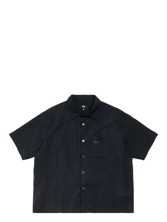 StÜssy Pleated Textured Shirt - Black