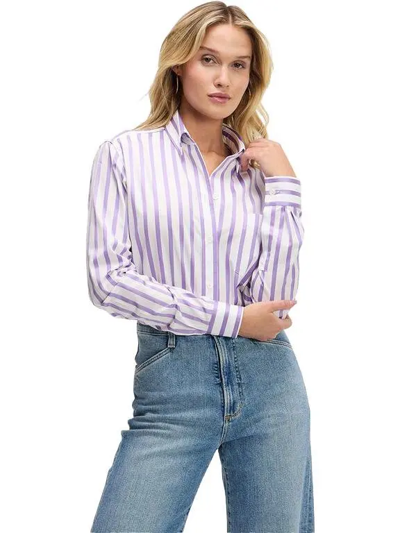 SARAH ALEXANDRA Striped Satin Weekend Shirt - Stripe