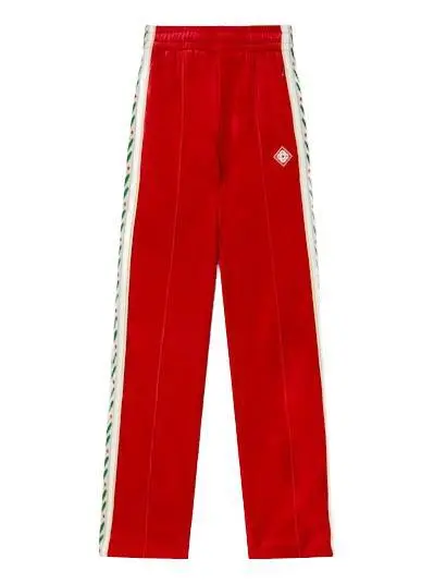 Casablanca Laurel Velour Track Pants - Red
