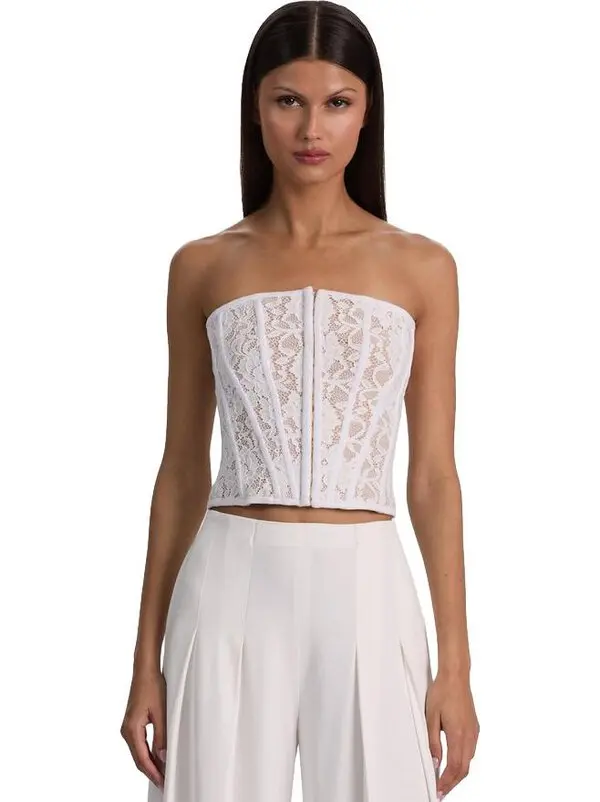 Alice + Olivia Cosette Lace Corset - White