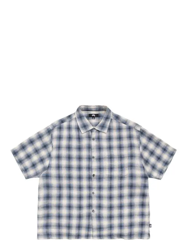 StÜssy Liam Short Sleeve Plaid Shirt - Blue