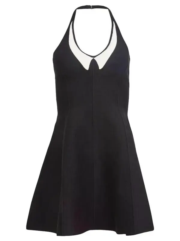 FLEUR DU MAL Collared Flare Mini Dress - Black