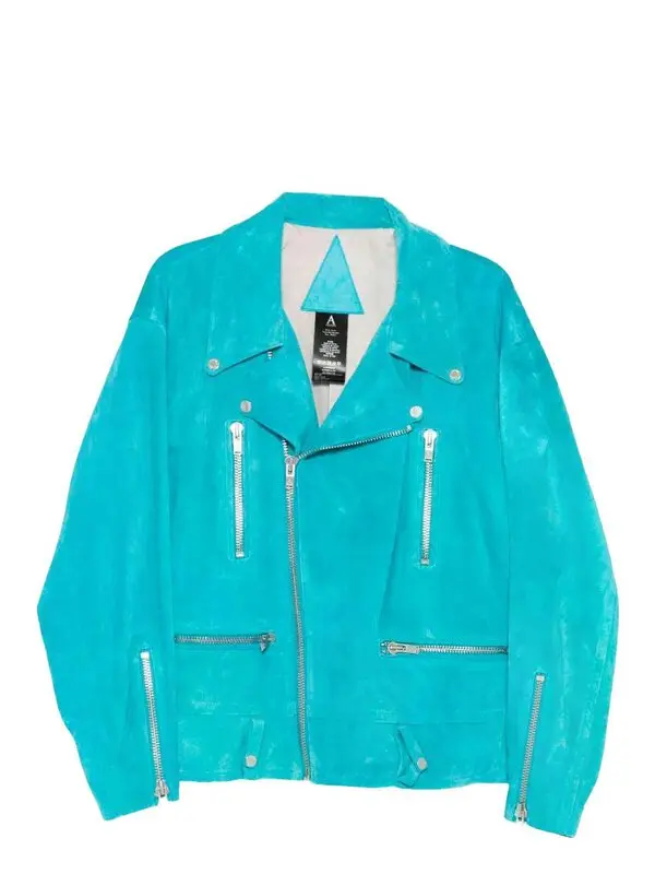 A LEATHER Motor Leather Jacket - Blue