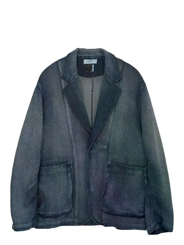 Facetasm Denim Patch-pocket Blazer - Blue