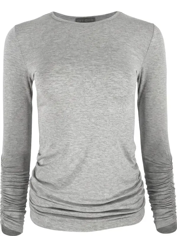 OFF GRID Anapai Bamboo Jersey Long Sleeve Top - Grey