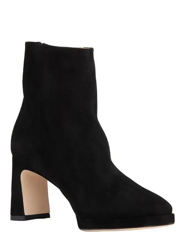 BEAUTIISOLES BY ROBYN SHREIBER MADE IN ITALY Suede Ankle Bootie With Block Heel - Black