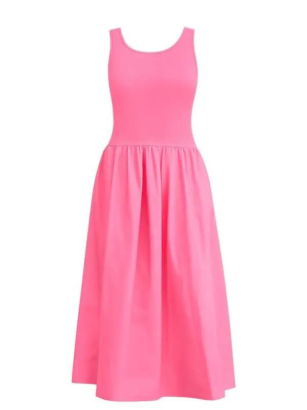 TANTRA SPAIN SL Fitted Maxi Strap Dress With A-line Skirt And Pockets - Pink
