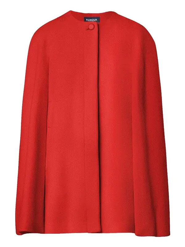 RUMOUR LONDON Wool & Cashmere-blend Cape Coat - Red
